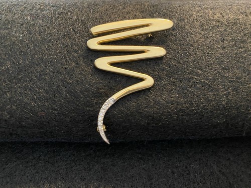 Paloma Picasso Tiffany 18 K Yellow Gold & Platinum Squiggle Pin with ...