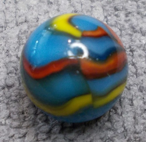 Exceptional Machine Made 19/32” Peltier Superman Marble Amazing Marble ...