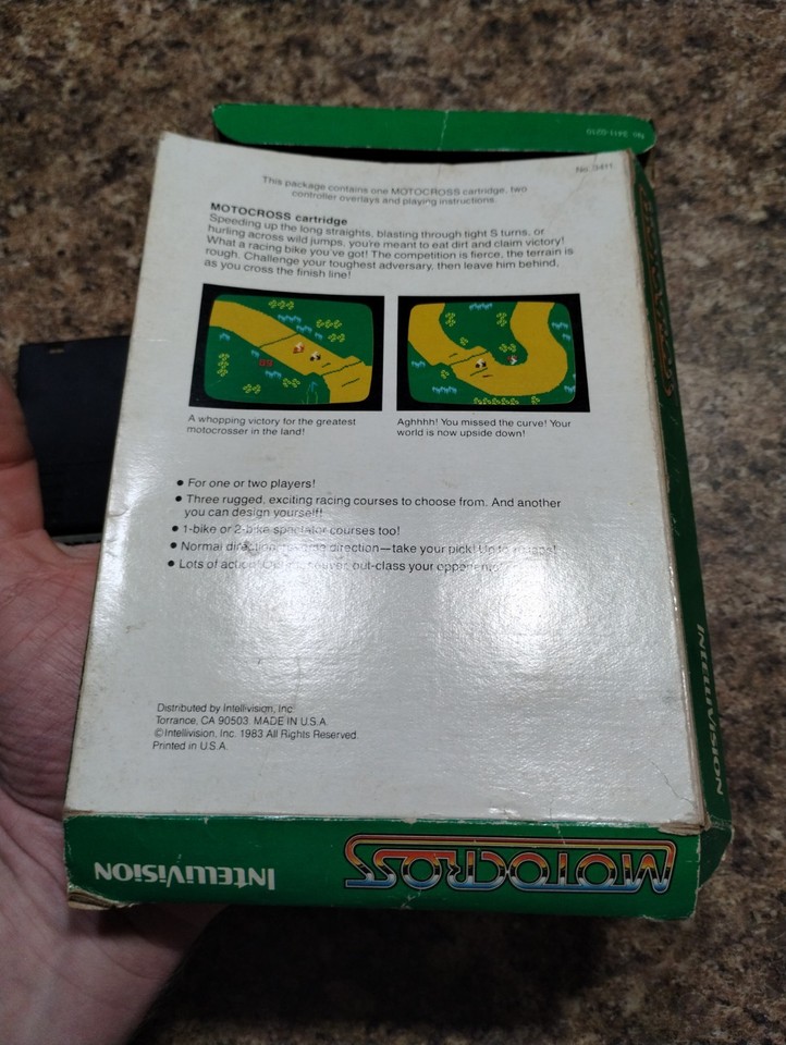Vintage Mattel Intellivision MOTOCROSS Video Game Singapore Cartridge ...