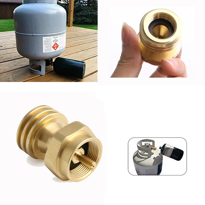 Propane Adapter Brass Cylinder Gas Connector For Gas Tanks Inflatable ...