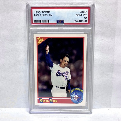 1990 Score #696 Nolan Ryan PSA 10 Gem Mint 5000k Highlight Texas ...