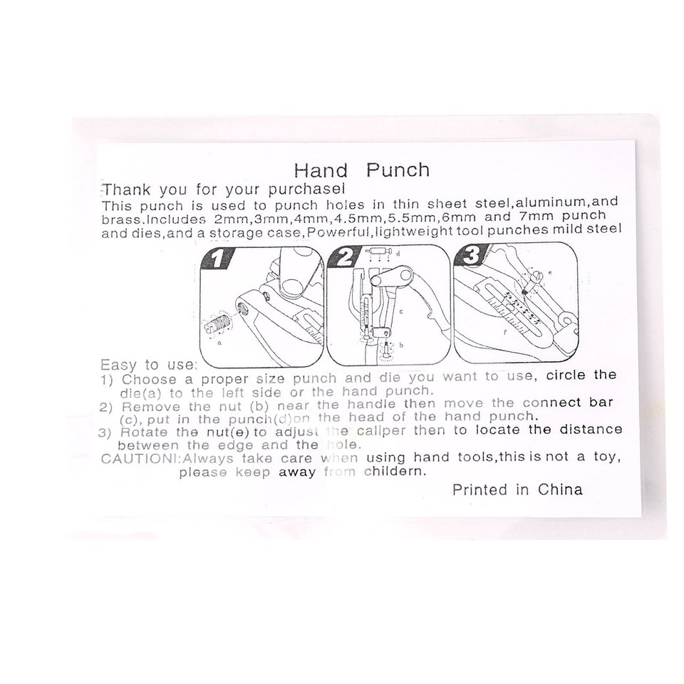 Hand Held Power Punch Sheet Metal Hole Punch Kit Compound Leverage | eBay