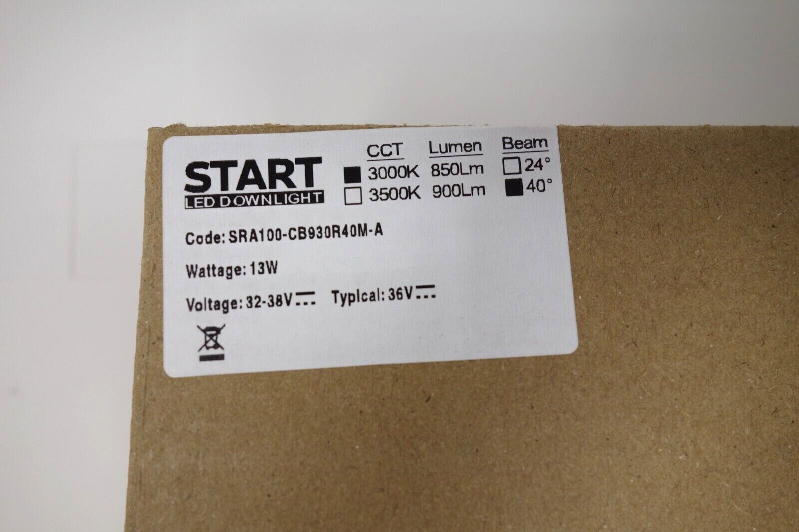 Start Lighting LED Downlight 3000K 40 Degree Beam 13W *NEW* | eBay