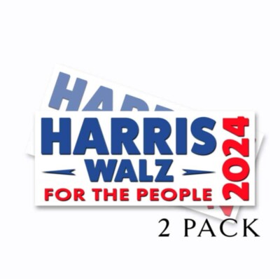 Kamala Harris Tim Walz 2024 Stickers 8.5"x3.5" Decals Election USA ...