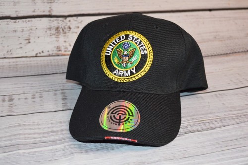 Army Hat Cap Strap Back Embroidered Mens Adjustable United States Black ...