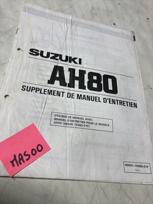 Suzuki AH80 1992 1993 scooter Address AH 80 supplément manuel technique ...