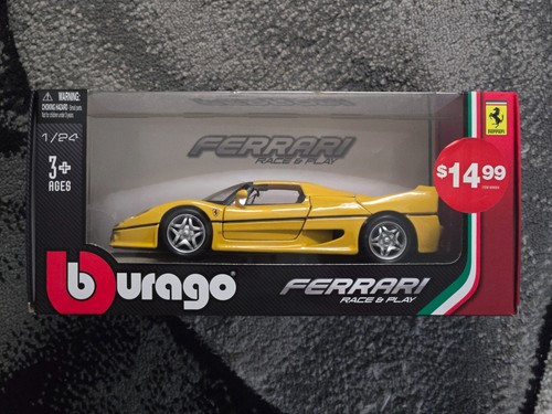 Burago - 1:24 - Race & Play Series - Ferrari - F50 - Yellow | eBay