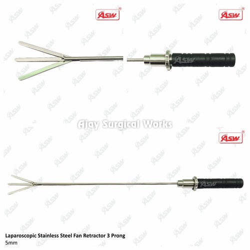 Laparoscopic Steel Fan Retractor 3 Prong 5mmx330mm Reusable Surgical ...
