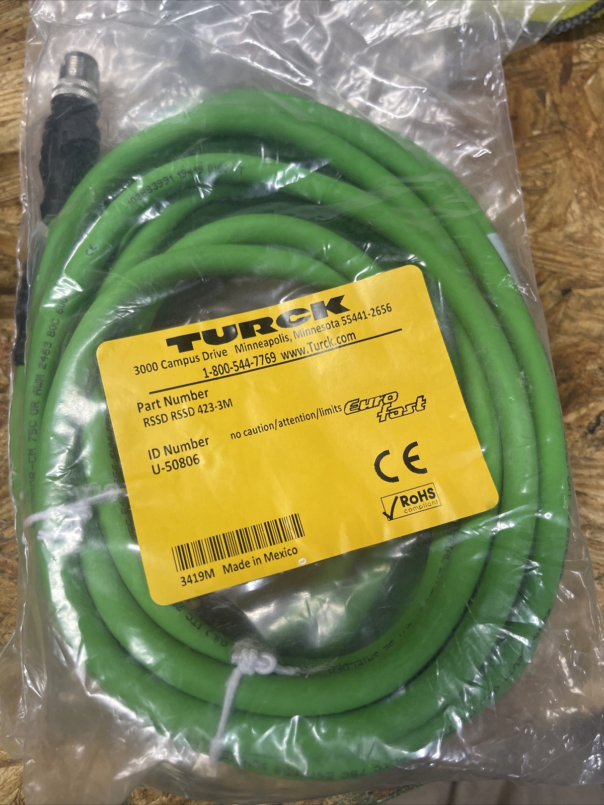 Turck RSSD RSSD 423-3M Double Ended EuroFast Cordset U-50806 | eBay