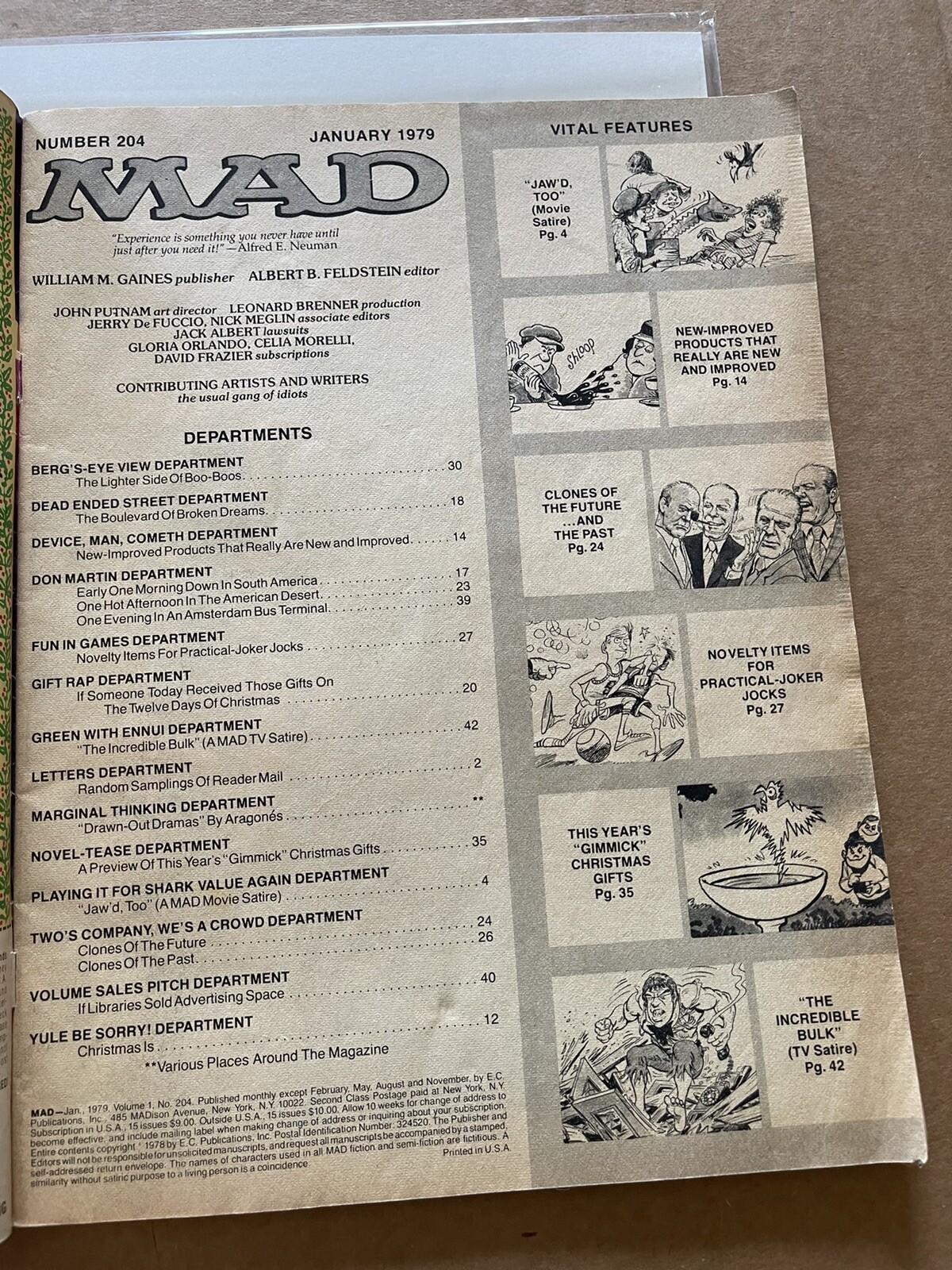 Mad Magazine #204 JANUARY 1979 - JAWS 2 Very good with shipping ...