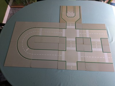 9x LEGO Road Intersection Junction Airport 32x32 Grey Base Plates Town ...