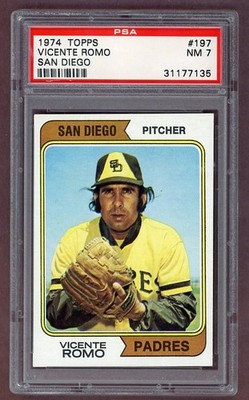 1974 TOPPS #197 VICENTE ROMO PADRES PSA 7 NM 518038 (KYCARDS) | eBay