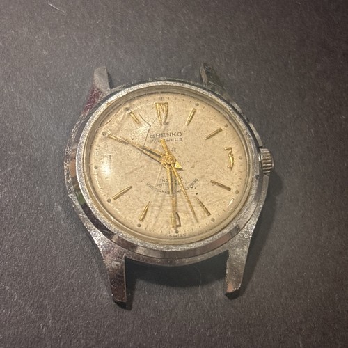 Vintage Mens brenko 17jewel Wrist Watch For Parts or Repair Untested As ...