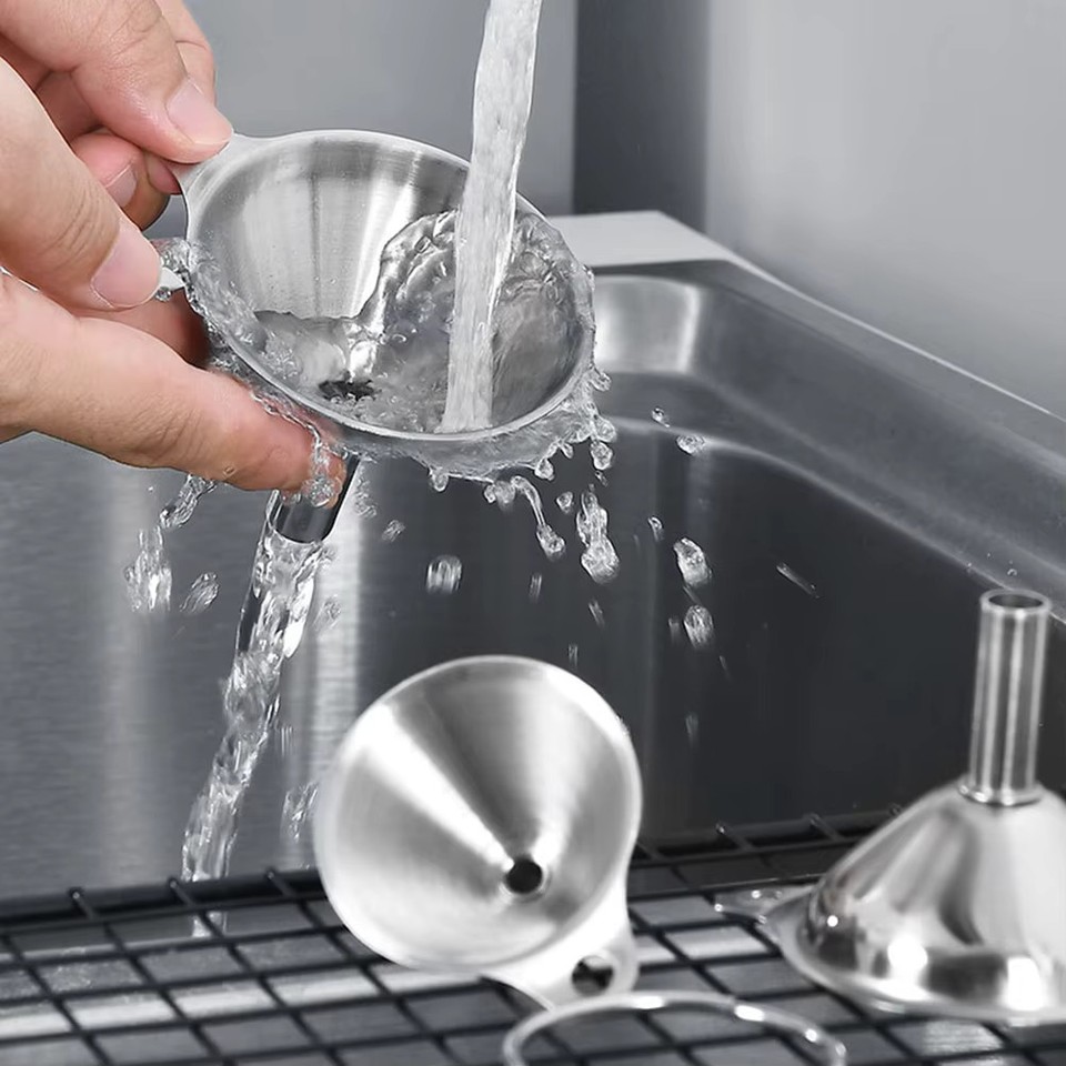 3 Piece Stainless Steel Funnels Set with Handle Small Funnels Set ...