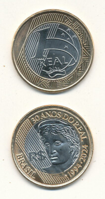 Brazil / Brasilien - 1 Real 2024 UNC - Gedenkausgabe 30 Anos do Real | eBay