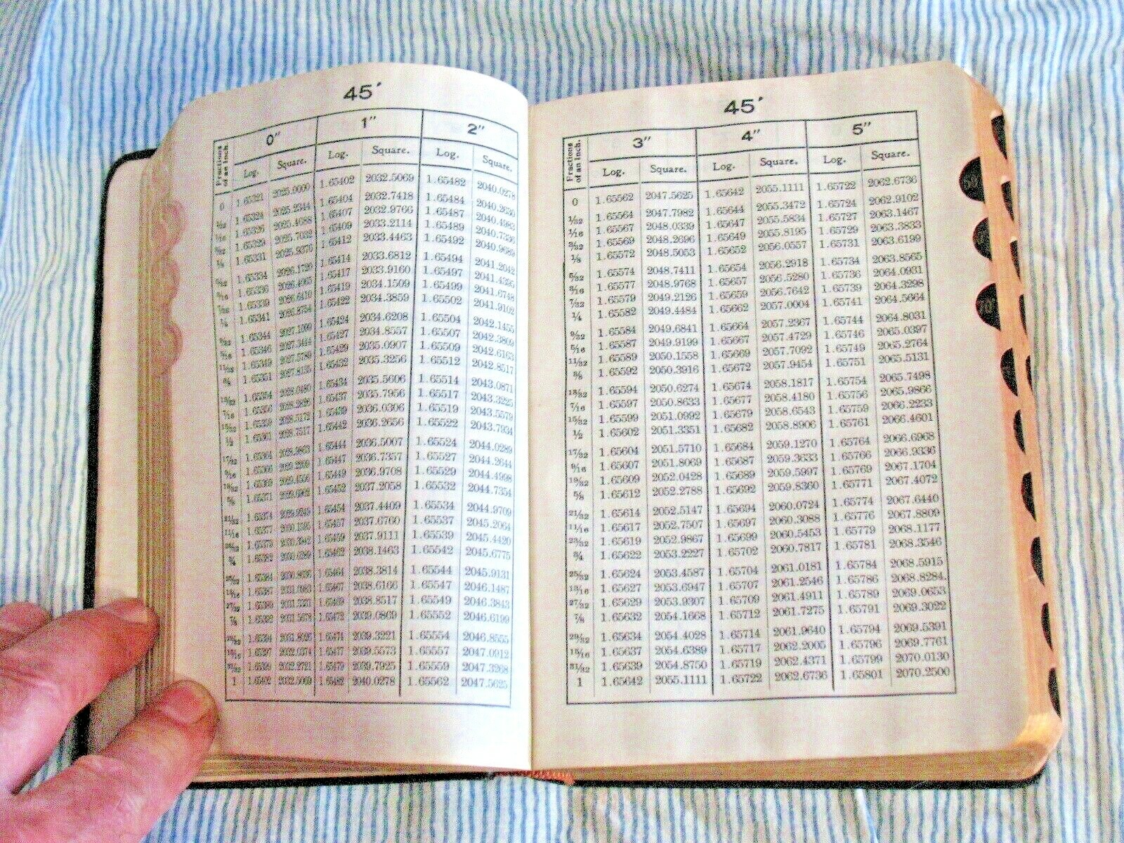 Smoley's New Combined Tables Logarithems Squares; Slopes Rises Leather ...
