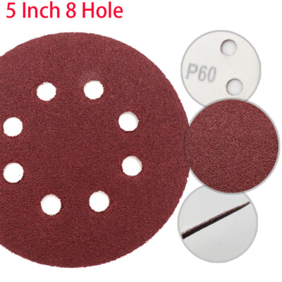 1/10 Pcs 125mm 8 Holes Sanding Discs 5 Inch Sandpaper Hook And Loop ...