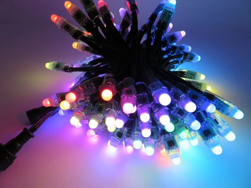 DC12V WS2811 RGB LED Pixels String Lights Individually Addressable 12mm ...