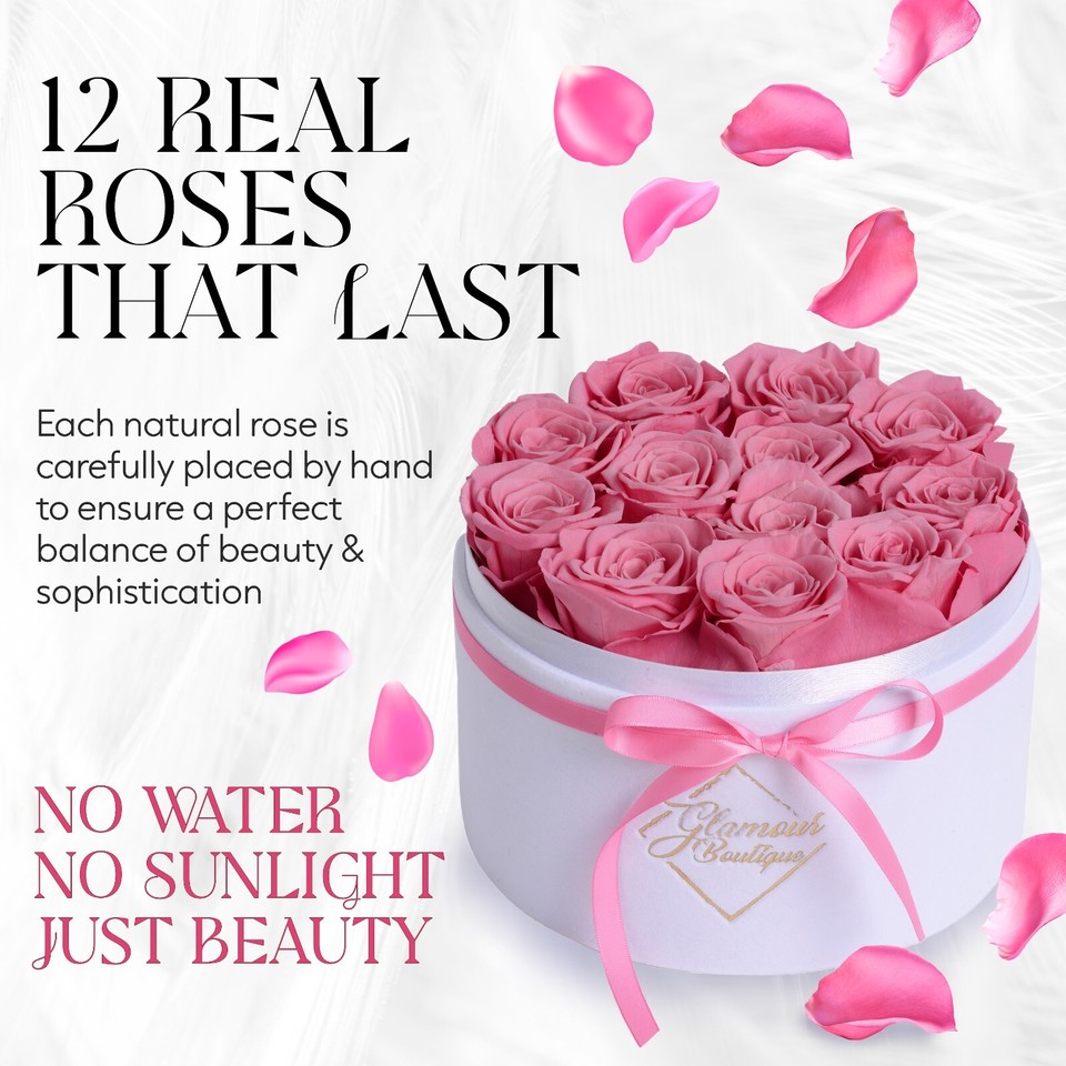 Glamour Boutique 12-Piece Forever Rose Round Velvet Gift Box ...