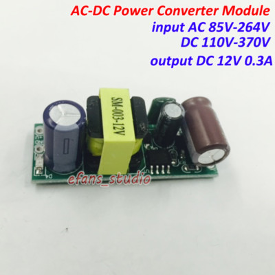 3W Mini AC-DC Converter AC 110V 220V 230V to 12V 0.3A LED Driver Power ...