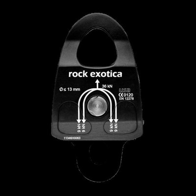 ROCK EXOTICA BLACK Mini 1.5 Machined Double sheave Pulley for 3/8 inch ...