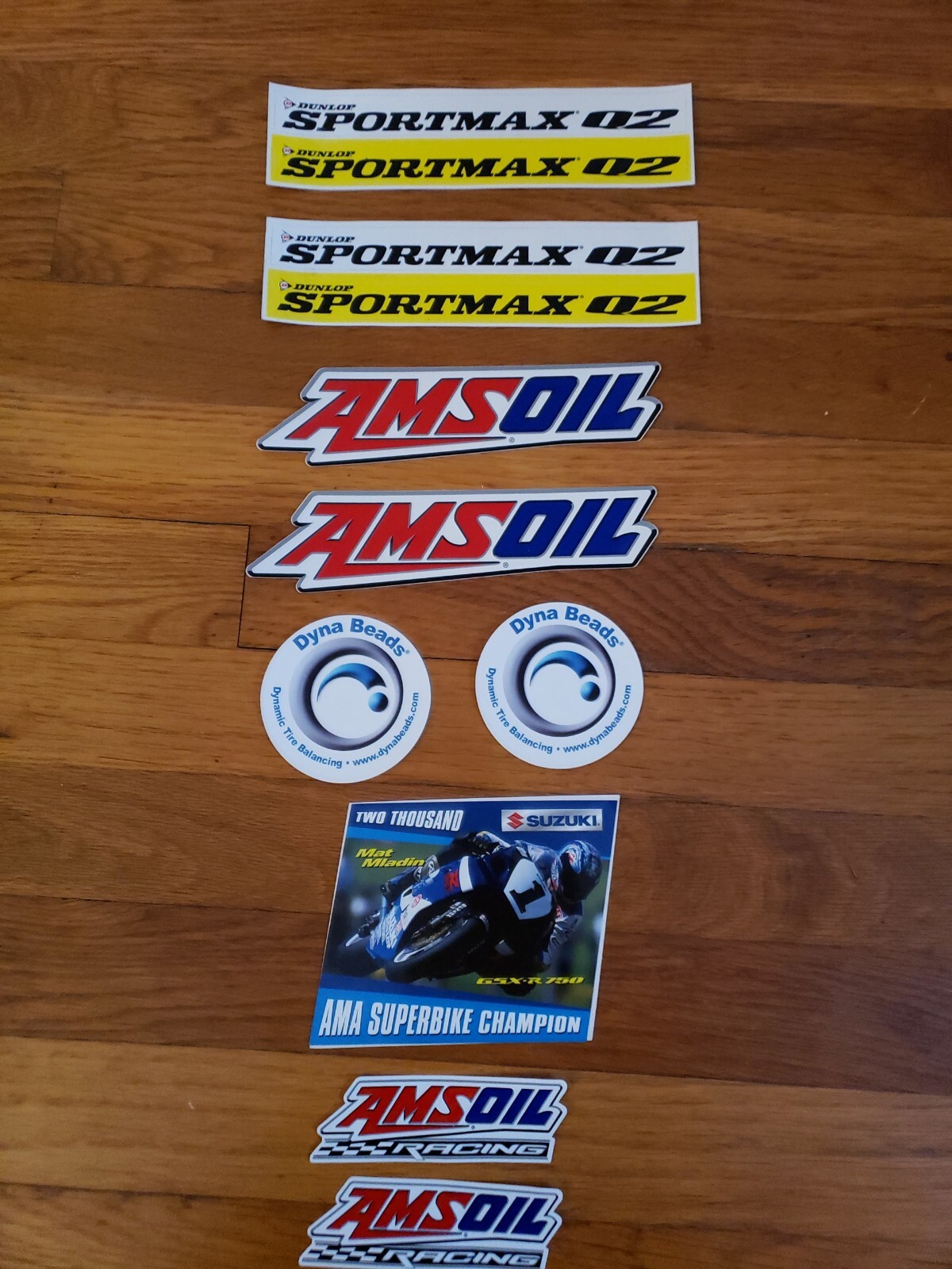 Dunlop stickers Amsoil stickers Dyna Beads GSXR Sportmax tire racer ...