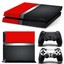 PS4 Playstation 4 Console Skin Decal Sticker Red Metal + 2 Controller ...