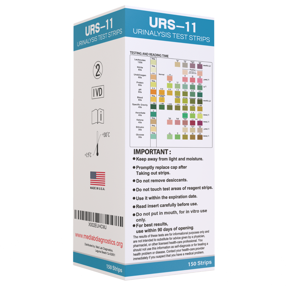 Urine Test Strips for Urinalysis 11 Parameters. 150 Cnt Urinalysis Test ...