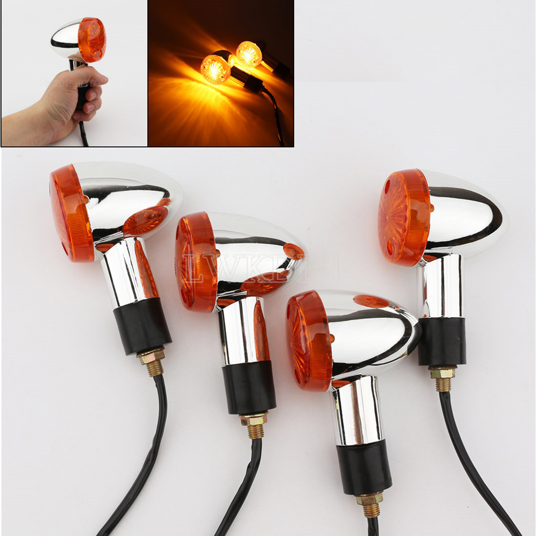 4x Bullet Motorcycle Turn Signal Amber For Suzuki Bandit GSF 400 600 ...