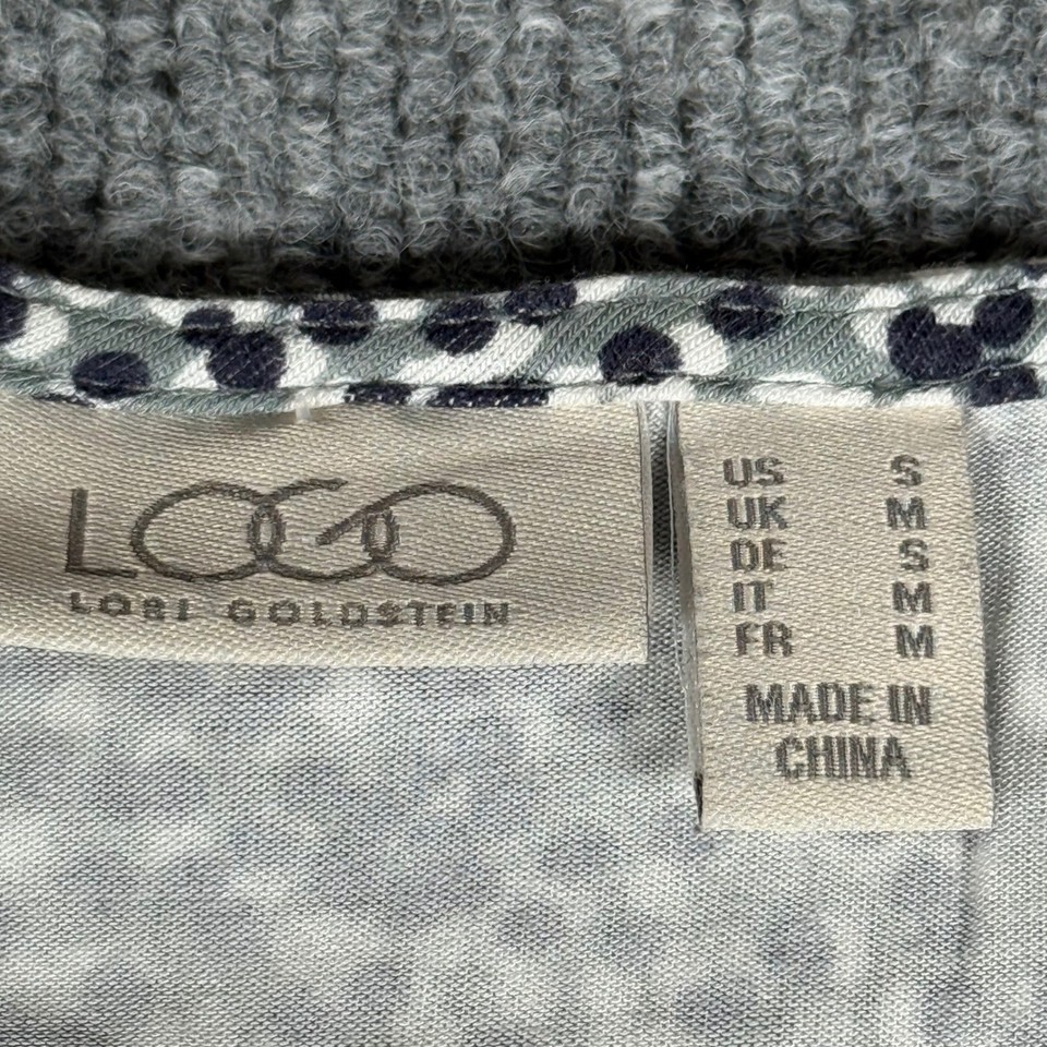 LOGO Lori Goldstein Small Tank Tunic Navy Gray White Dots Sleeveless ...