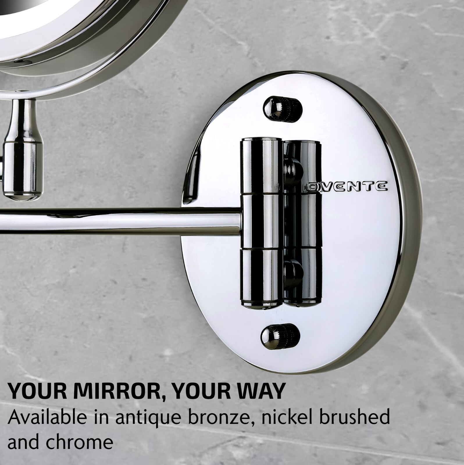 Ovente Wall Mounted Vanity Mirror 7 Inch 1X7X Magnifying Chrome ...