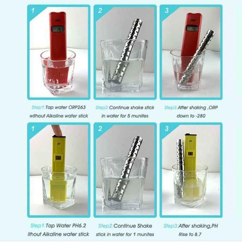 Portable Alkaline Hydrogen Water Ionizer Stick 5.28x0.63in Stainless ...