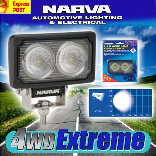 NARVA COMPACT LED WORK LAMP FLOOD BEAM L.E.D LIGHT 12 & 24 VOLT SPREAD ...