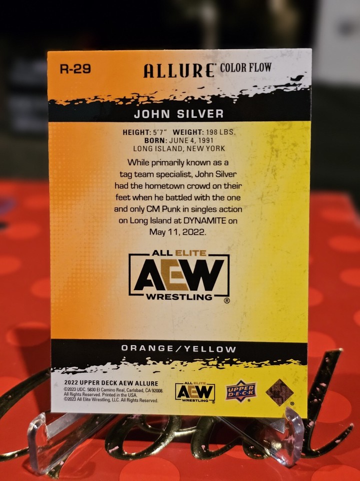 John Silver Aew Orange Yellow Color Flow Parallel Trading Card #r-29 | eBay