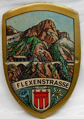 Flexenstrasse Flexen Pass used badge stocknagel hiking medallion mount ...