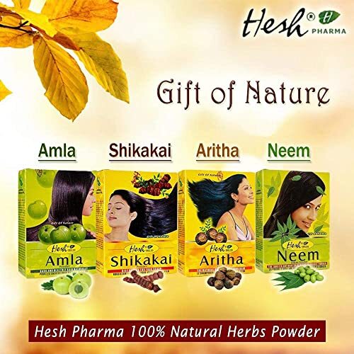 Hesh Herbal Hair Care Kit 100g Amla Brahmi Shikakai Aritha Powder for ...