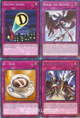Yugioh Destiny HERO Support Traps - Mirage + D-Time + Signal + Break | eBay