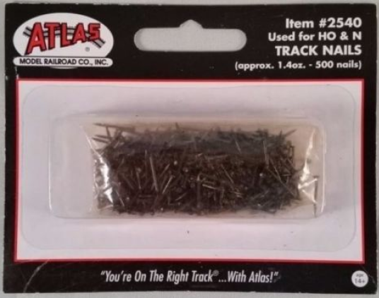 500 TRACK NAILS HO N SCALE ATLAS 2540 TRAIN TRACKS LAYOUT 732573025400 ...
