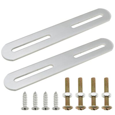 2PCS Silver Adjustable Flat Patch Plate 6 Inch Stainless Steel Slotted ...