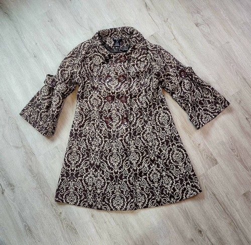 NESLAY Jacket Med Wool Blend Lakenlook Coat Lined Jacquard Pockets 3/4 ...