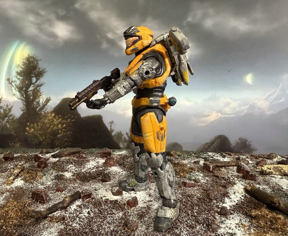 MCFARLANE HALO REACH YELLOW SPARTAN MARK V SERIES 2 UNSC WITH AIRBORNE ...
