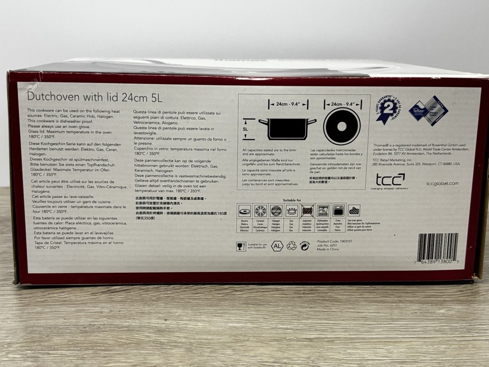 Thomas Rosenthal Professional Cookware 5.28 Qt. Dutchoven Anodised ...