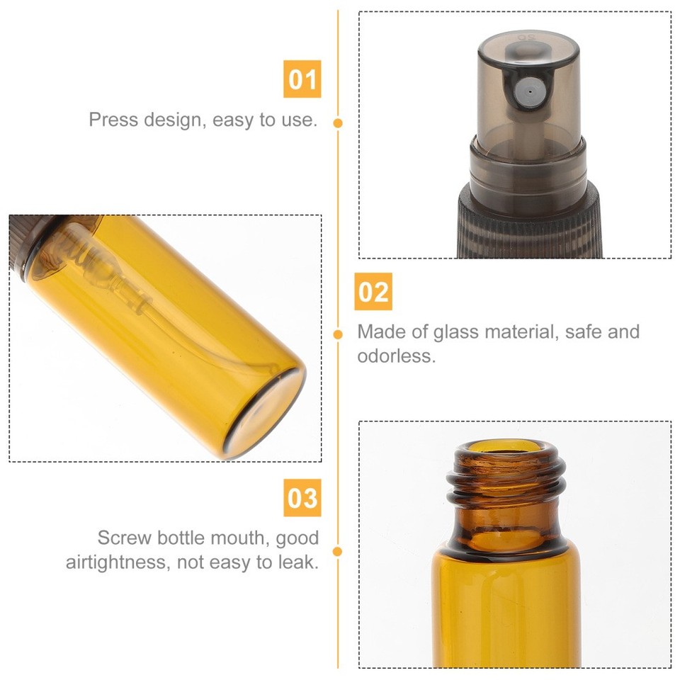 10 Pcs Brown Colored Spray Bottle Glass Small Empty Spray Bottle ...