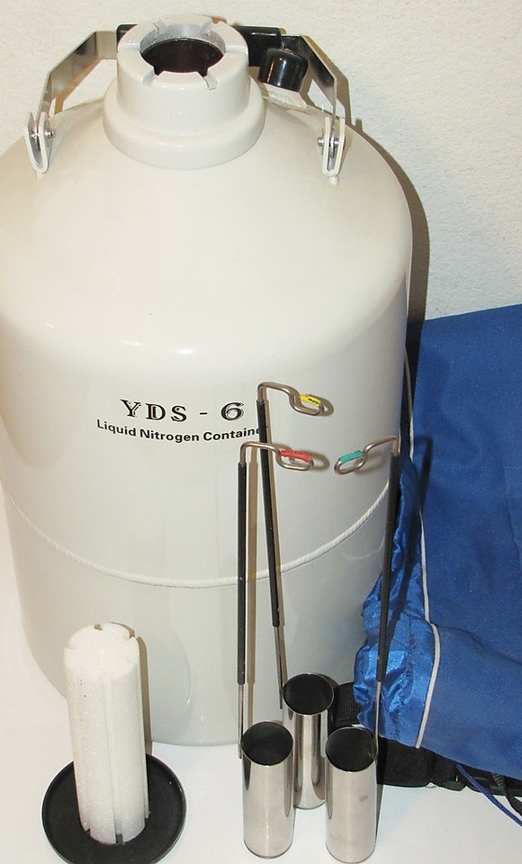 10L Liquid Nitrogen LN2 Storage Tank Container Cryo Dewar w Canisters ...