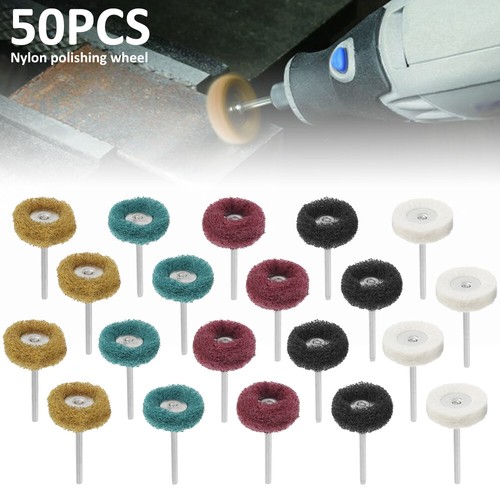50x 1'' Nylon Polishing Wheel Set Kits Rotary Tool Abrasive Accessories ...