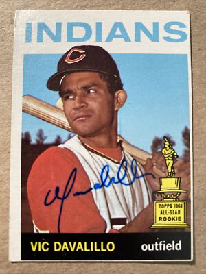 1964 Topps #435 Vic Davalillo AUTOGRAPHED Card Cleveland Indians Died ...