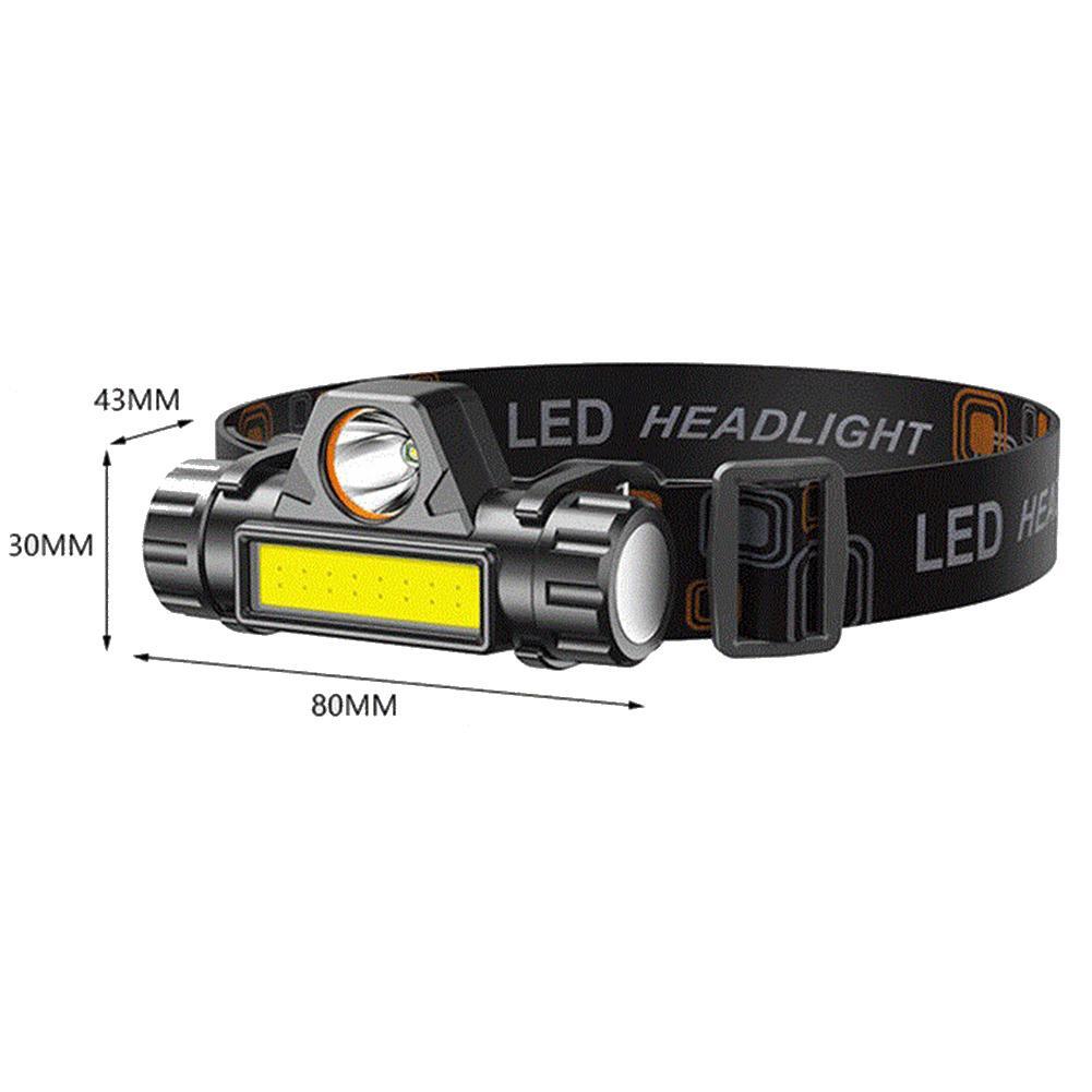 XPE+COB LED Headlight USB Head Flashlights Waterproof Emergency Work ...