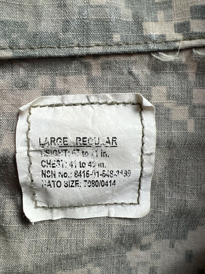 Large Regular Military Uniform Top Jacket Digital Camo Used 8415-01-548 ...