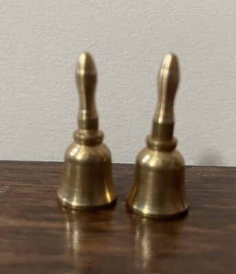 Pair of Dollhouse Miniature Brass Bells For Calling Servants, bossy ...
