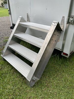 Aluminum Hinged Stairs 4 Step Folding Boat Dock Camper Truck Staircase ...